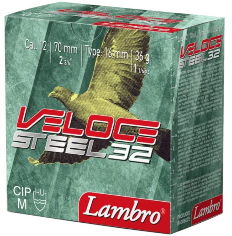 12/70 patruuna Lambro, VELOCE Steel 32 4, 3,3 mm, 32 g, teräs | NorDis Oy